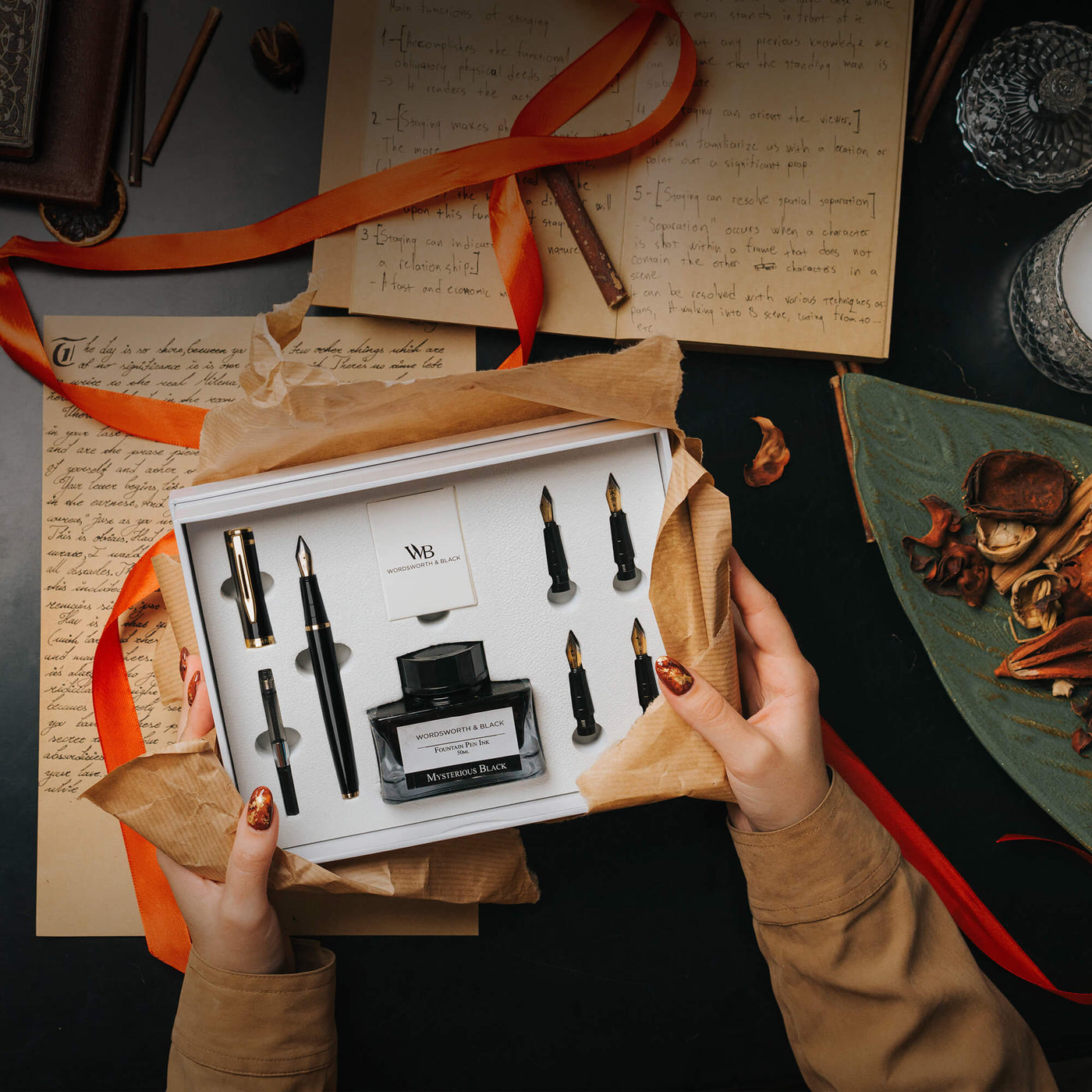 Fountain Pen Gift Set, Includes Ink Bottle, 6 Ink Cartridges, Ink Refi ...